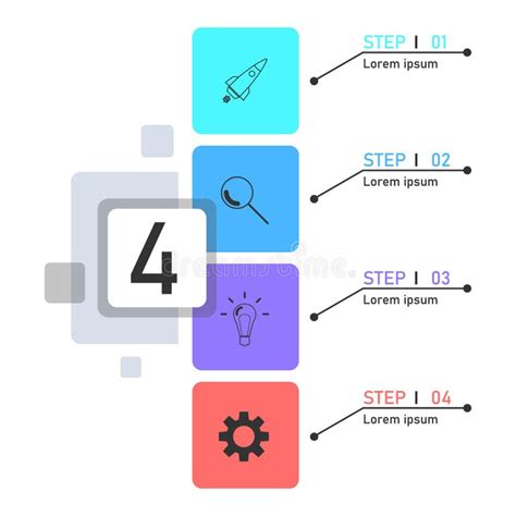 Square Diagram Startup Sequential Graph Vector Designer Illustration