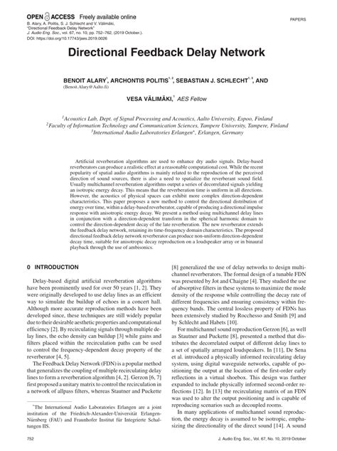 Pdf Directional Feedback Delay Network