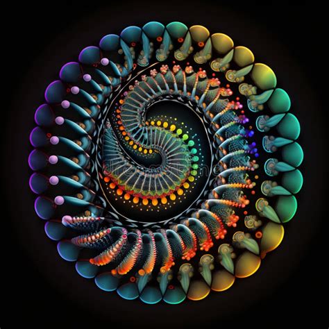 Generative Ai Illustration Spiral Neon Electric Abstract Background Stock Illustration