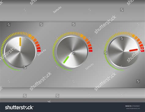 Three Round Metallic Temperature Controller Stock Vector Royalty Free 372045841 Shutterstock