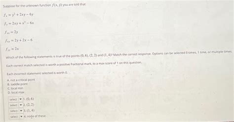 solved suppose for the unknown function f x y you are told