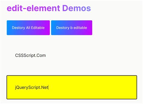 Customizable Accessible In Place Editing Edit Element Css Script