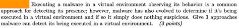 solved executing a malware in a virtual environment