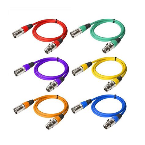 6 Pcs X 1 Meter Dmx Xlr Wire For Dmx Controller