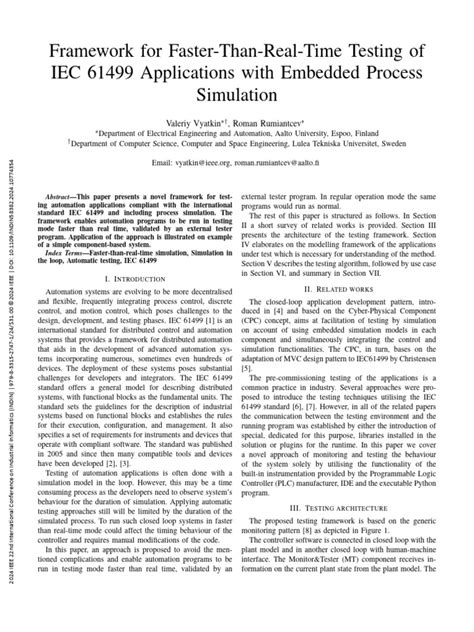 Framework For Faster Than Real Time Testing Of Iec 61499 Applications
