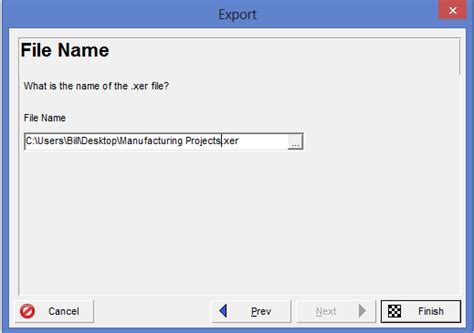 P Export Primavera Scheduling