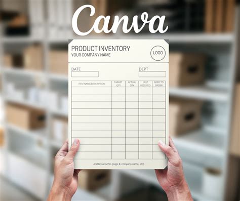 Inventory Tracking Form Canva Template For Inventory Management Small Business Inventory