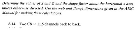 Solved Determine The Values Of S And Z And The Shape Factor Chegg