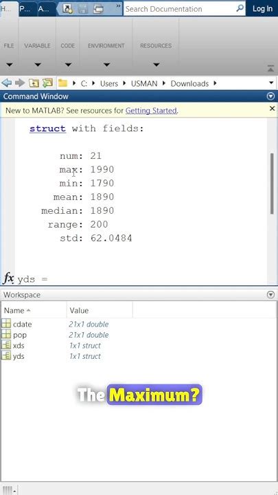 How To Calculate Basic Statistics Features In Matlab Statistics Matlab Matlabtutorials Youtube