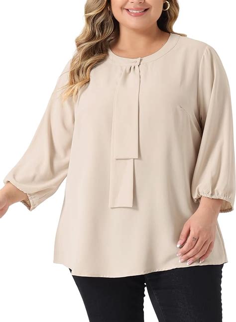 Plus Size Work Blouses Womens Blouse Half Sleeve Shirt Chiffon Blus