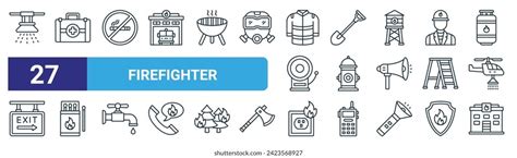 Firefighter Icons Stroke Stock Photos - 1,728 Images | Shutterstock