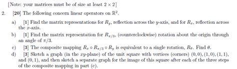 Solved The Following Concern Linear Operators On R Find Chegg