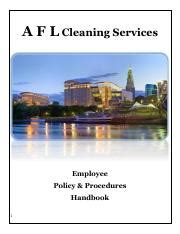 AFL EmployeeHandbook New Pdf A F L Cleaning Services Employee Policy Procedures Handbook A