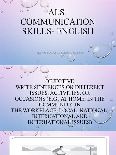 Als Communication Skills Lesson Pdf Language Arts And Discipline