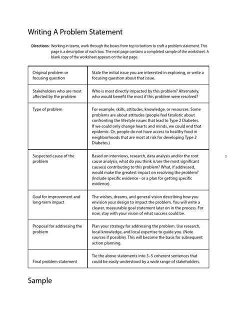 Writing Problem Statement Pdf Goal Cognition