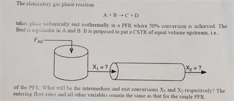 Solved The Elementary Gas Phase Reactiona B→c Dtakes Place