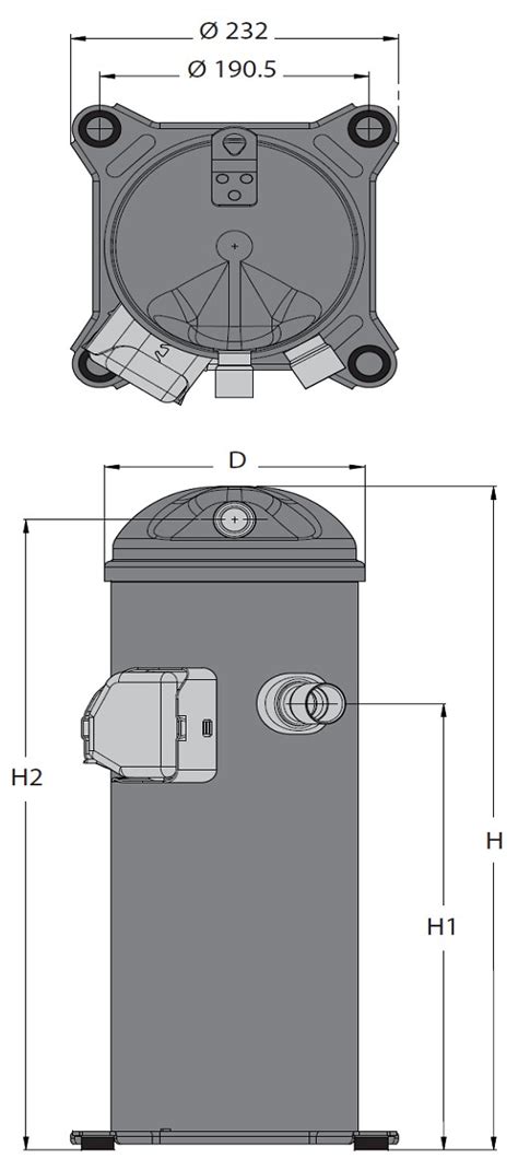 Danfoss Scroll Compressor 3PH R407C R22 PVE Oil Stub Tube Airefrig
