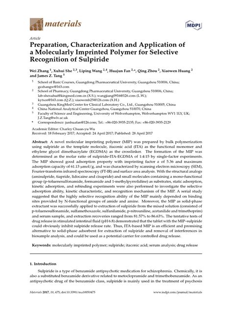 Preparation Characterization And Application Of A Pdf Applied And