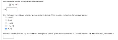 Solved Find The General Solution Of The Given Differential