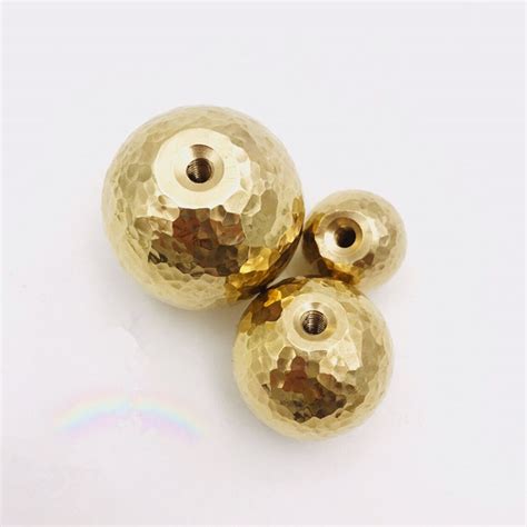 Brass Hammer Cabinet Knob In Satin Brass Ball Cabinet Knobs Etsy