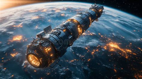 Advanced Spacecraft In Low Earth Orbit Transmitting Telemetry And Broadband Signals While