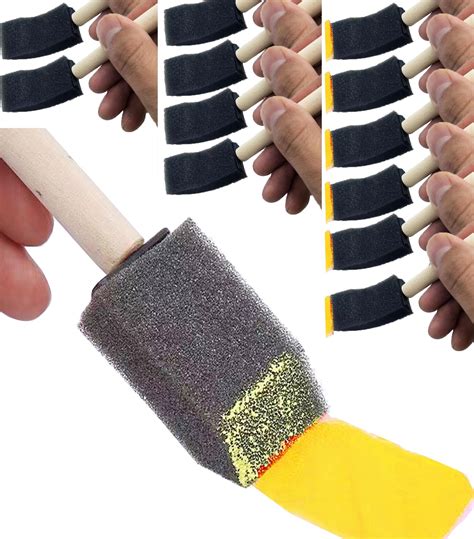 Amazon.com: GSHLLO 20 Pcs Black Sponge Paint Brushes Foam Painting Brushes Varnish Staining ...