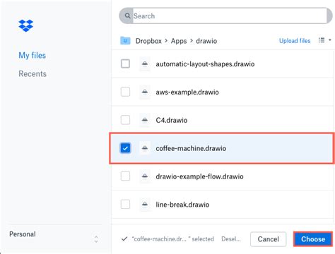 Open And Edit Diagrams Stored In Dropbox