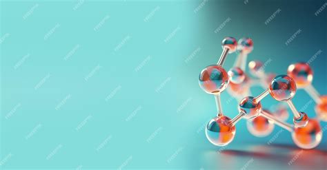 Premium Photo Molecule Structure On A Blue Background With Space For Text Abstract Science