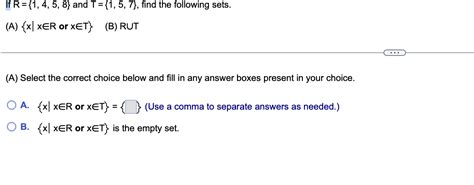 Solved If R And T Find The Following Chegg Com