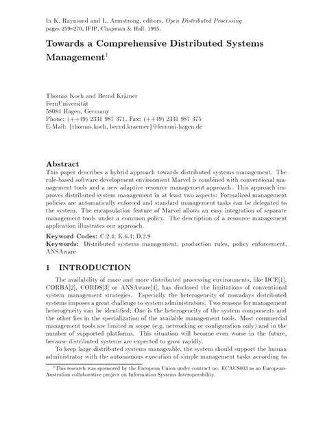 pdf towards a comprehensive distributed systems management