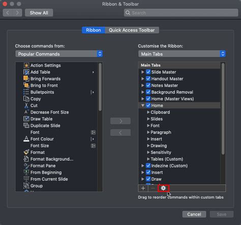 Reset Export And Import Ribbon Customizations In Powerpoint 365 For Mac