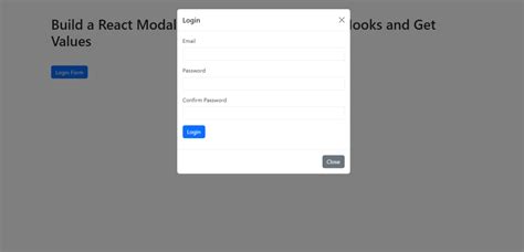 Build A React Modal POP UP Login Form With Hooks And Get 52 OFF