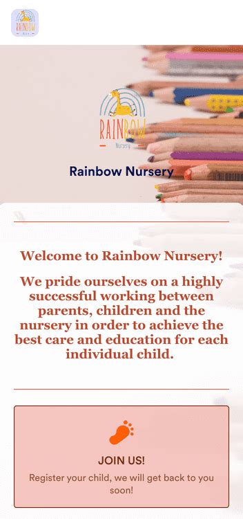 Nursery App Template Jotform