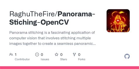 Github Raghuthefirepanorama Stiching Opencv Panorama Stitching Is A