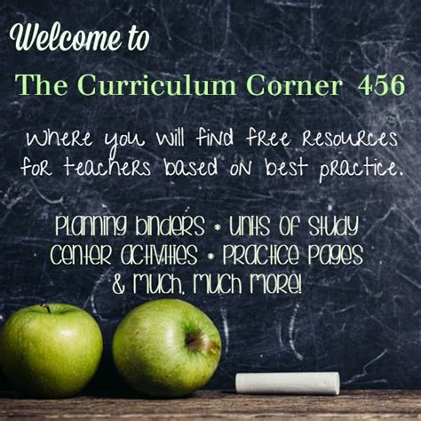 Welcome To The The Curriculum Corner 456 The Curriculum Corner 4 5 6