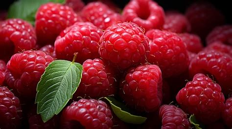 Premium Ai Image Fresh Red Raspberries Background Premium Ai Image Fresh Red Raspberries Background