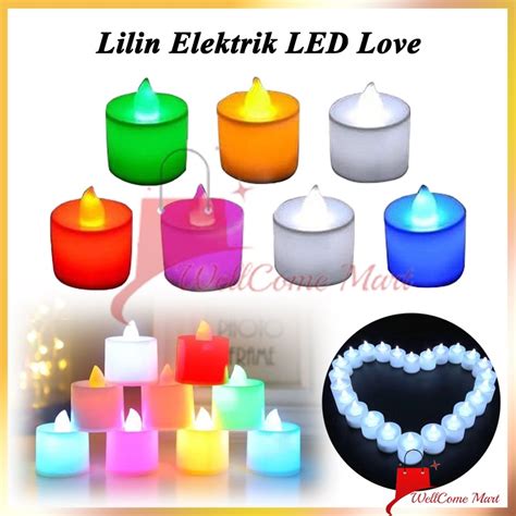 Jual Lampu Lilin Elektrik LED Mini Lilin Mini LED Bentuk Love Electric Lilin Elektrik LED