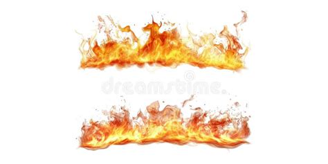 two horizontal flames dynamic fire elements for design and decoration