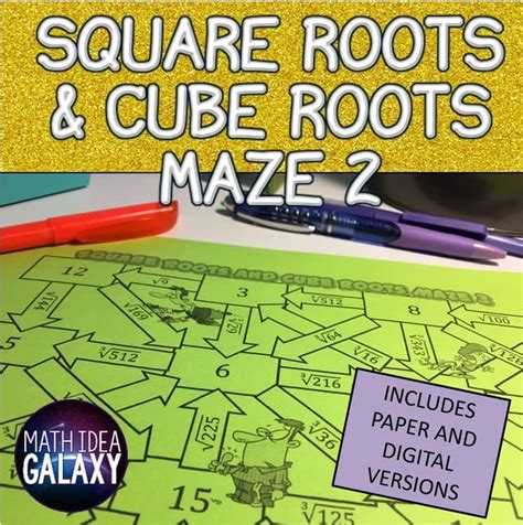 Square Roots And Cube Roots Math Maze Activity By Idea Galaxy Tpt