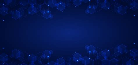 추상 기술은 개념 블루 기하학적 육각 패턴을 어두운 배경에 빛나는 빛과 연결합니다 가상현실에 대한 스톡 벡터 아트 및 기타 이미지 가상현실 개념 건강관리와 의술