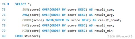 Sql的窗口函数 Csdn博客