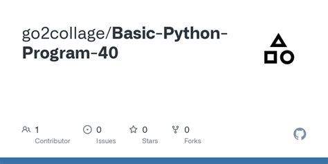 Github Go2collagebasic Python Program 40
