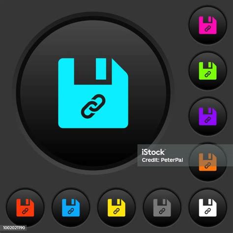 파일 첨부 어두운 푸시 버튼 컬러 아이콘 고리 사슬에 대한 스톡 벡터 아트 및 기타 이미지 고리 사슬 곡선 그래픽 사용자