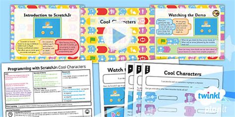FREE Computing Programming With ScratchJr Cool Characters Year Lesson