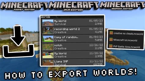 How To Export Minecraft Worlds For Bedrock And Java YouTube