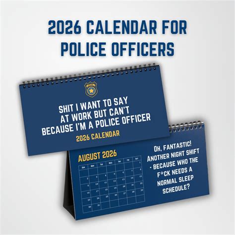 2026 Police Officer Funny Desk Calendar Police Cop Ts Precinct