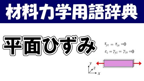 平面ひずみってなに？材料力学の専門用語を分かりやすく説明【材料力学用語辞典】 Youtube
