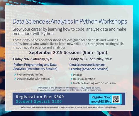 data science with python workshops computer science the university