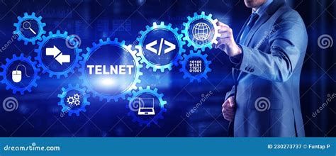 Telnet Virtual Terminal Client Internet And Network Concept Stock