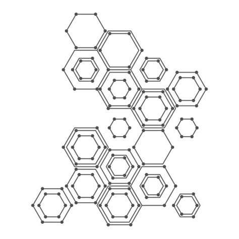 Molecule With 3d Paper Label Hexagon Background Vector Image